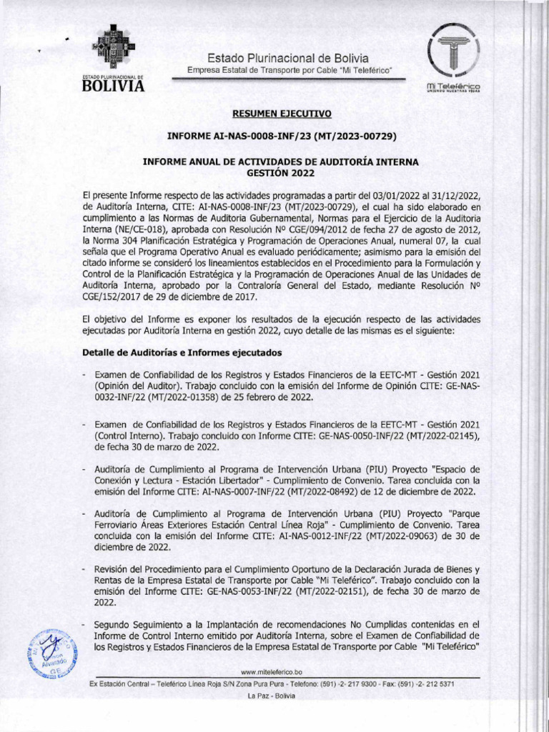 Informe Anual de Actividades Gestion 2022 Ddc5008a31 | PDF