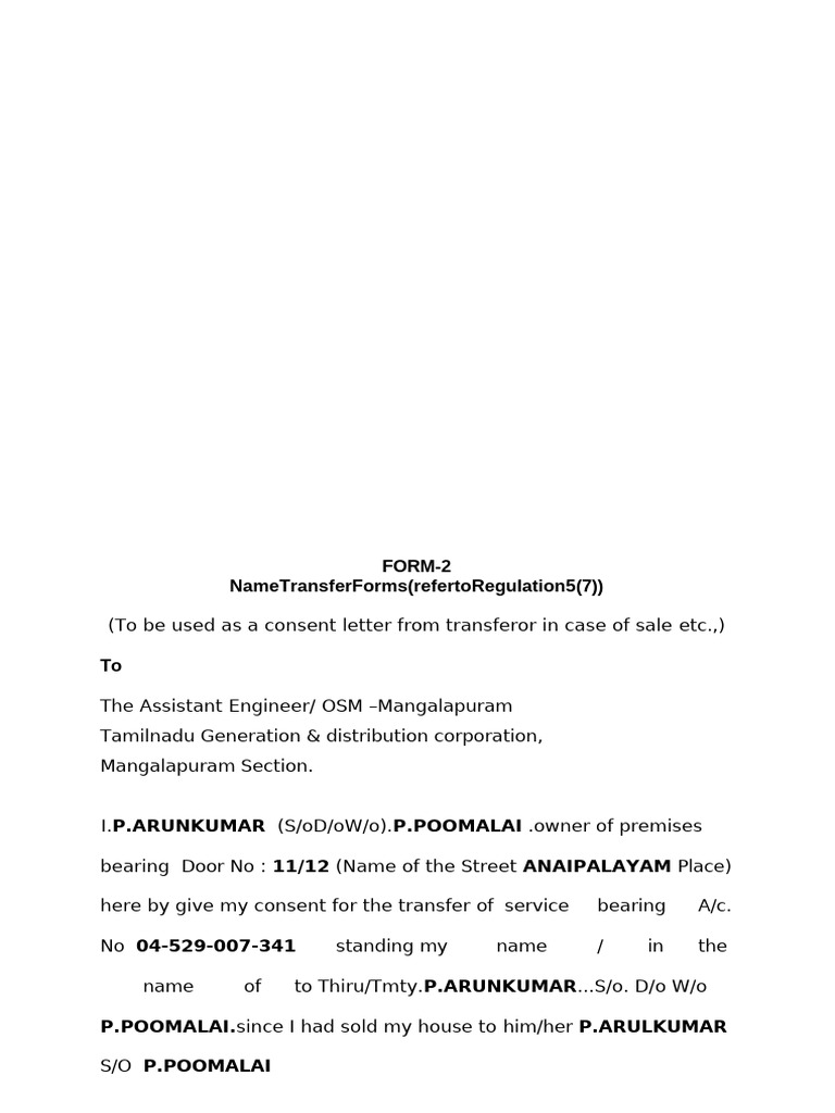 Tneb Form 2 | PDF | Law | Technology & Engineering