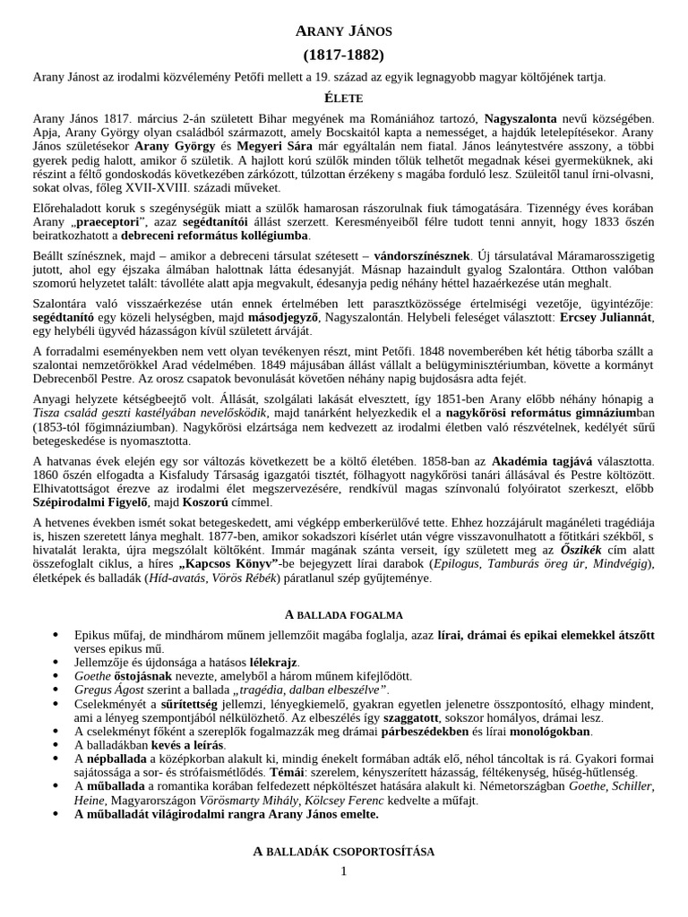 Arany János | PDF