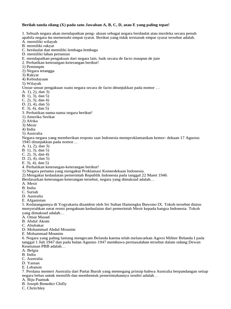 PAS Ganjil 5 Sejarah Peminatan XII 2024 | PDF