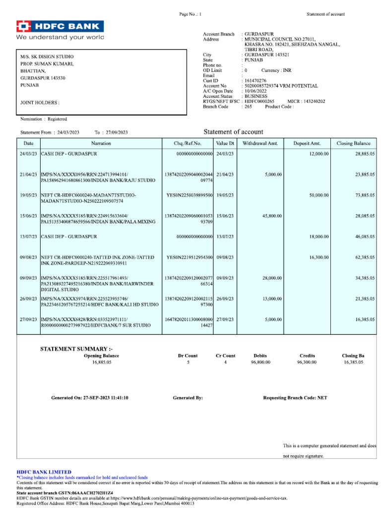 Updated Current Account Stat Mother | PDF | Institutional Investors ...