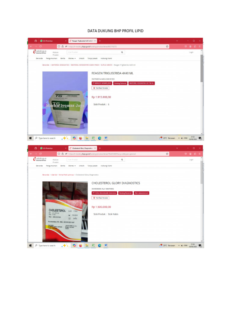 Spek BHP Profil Lipid | PDF