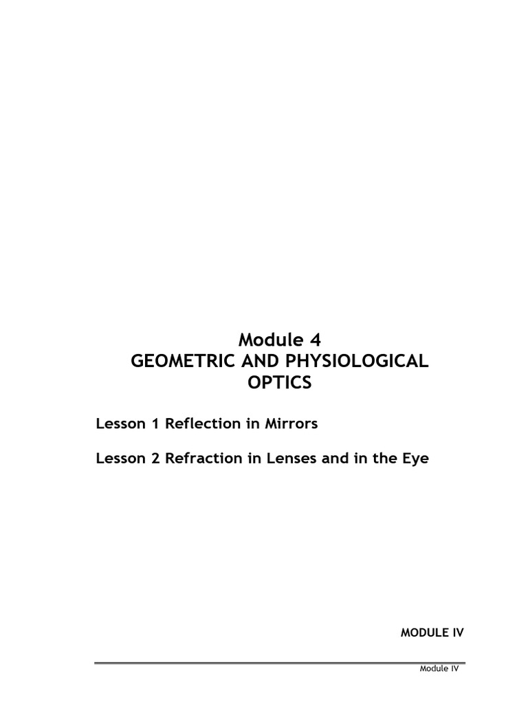 Module 4 Geometrical Optics | PDF | Mirror | Optics