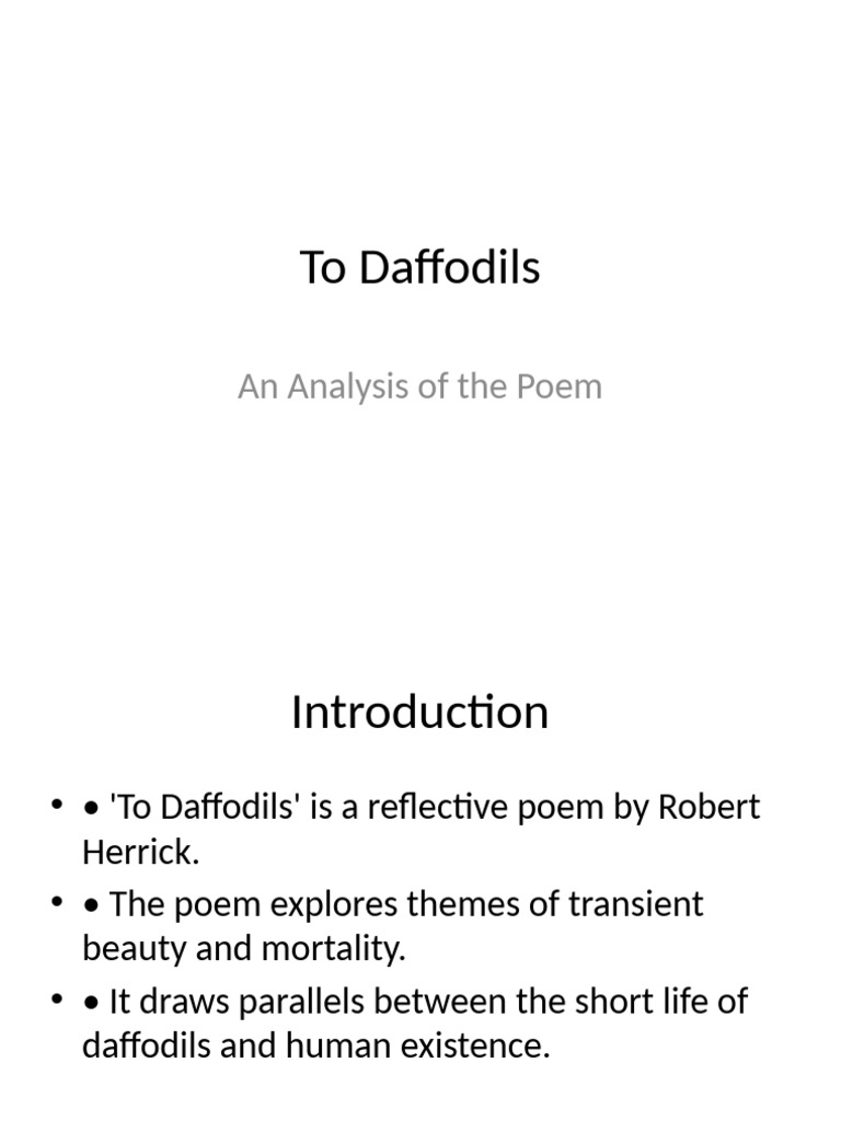 To Daffodils Presentation | PDF