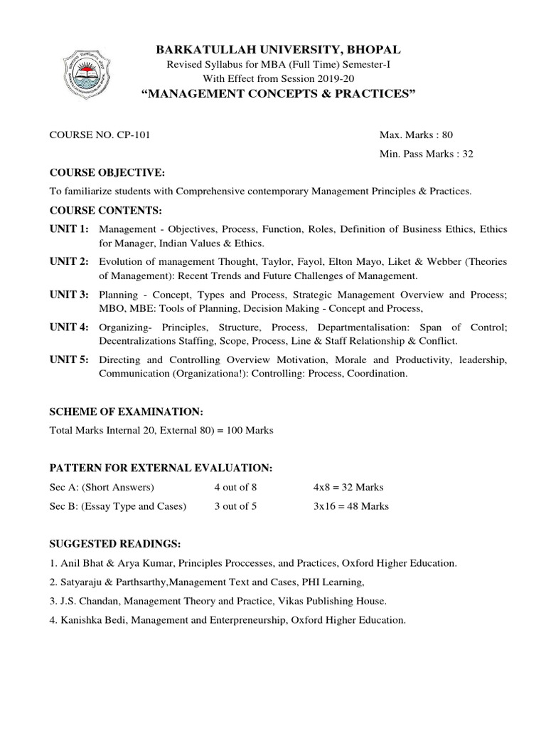 MBA Semester-I Syllabus Overview | PDF | Statistics | Monopoly