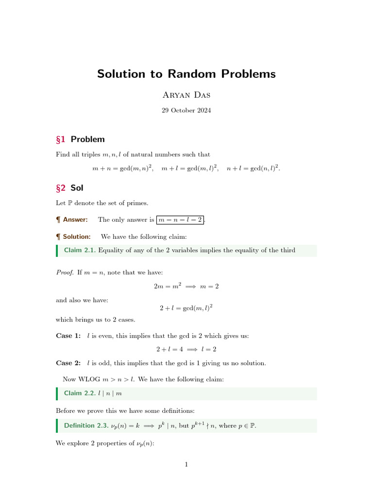 Solution To Random Problems | PDF | Arithmetic | Discrete Mathematics
