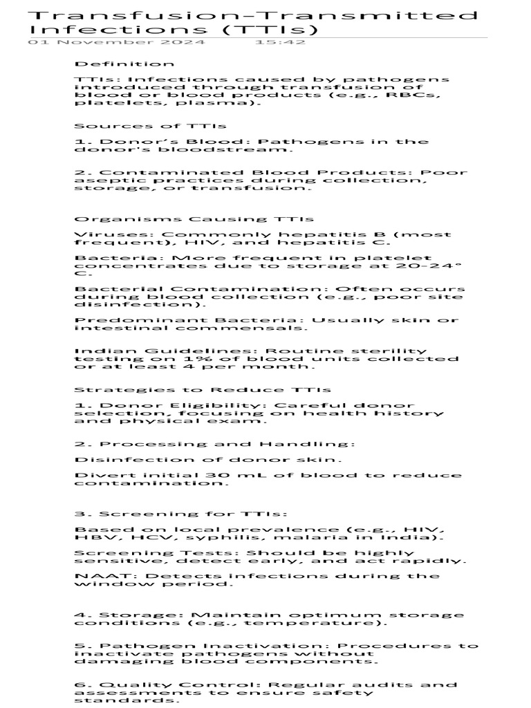 Transfusion-Transmitted Infecti | PDF