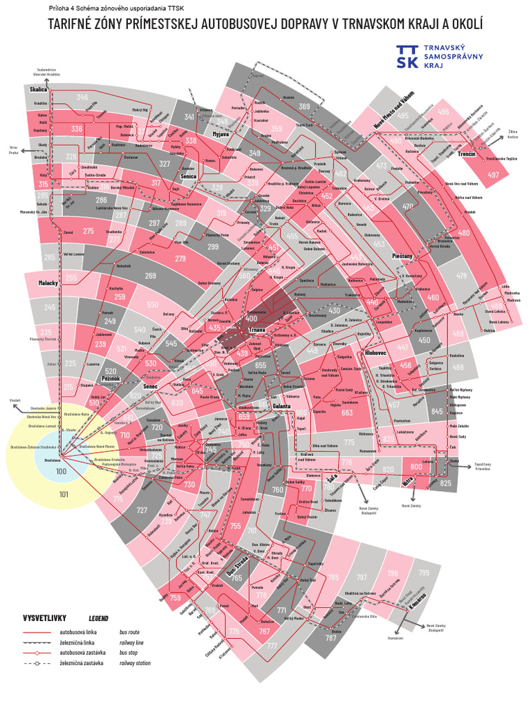 Schéma Zónového Usporiadania TTSK Platná Od 1. Januára 2024 | PDF