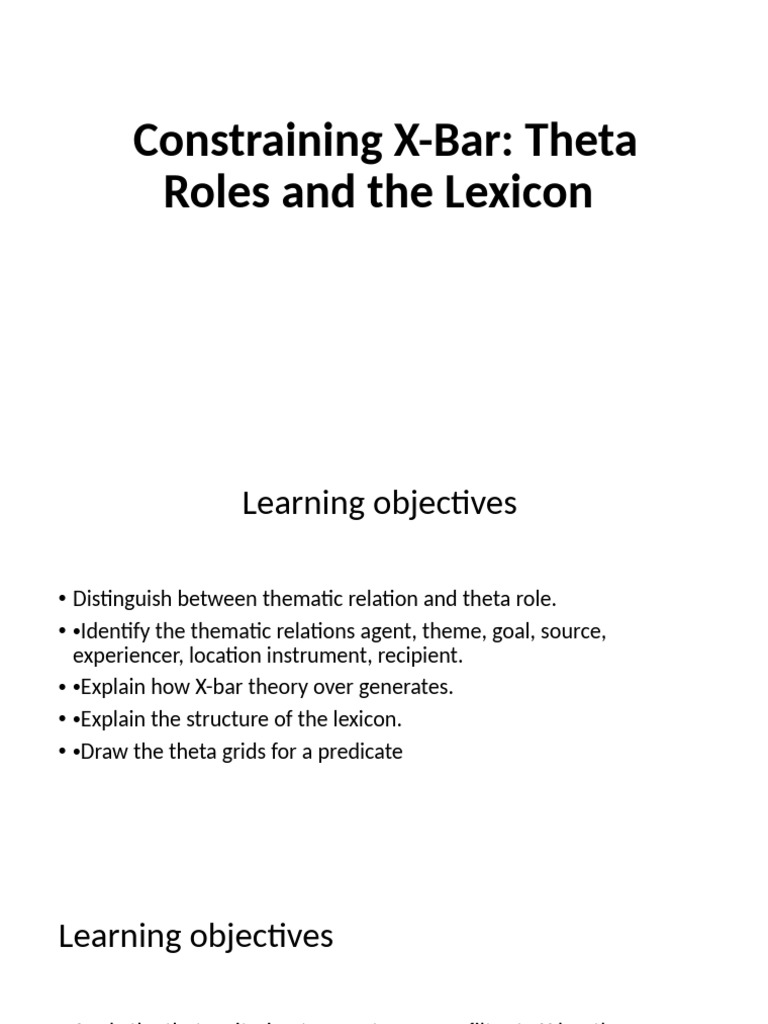 Presentation Chapter 7 Theta Roles | PDF | Lexical Semantics | Subject ...