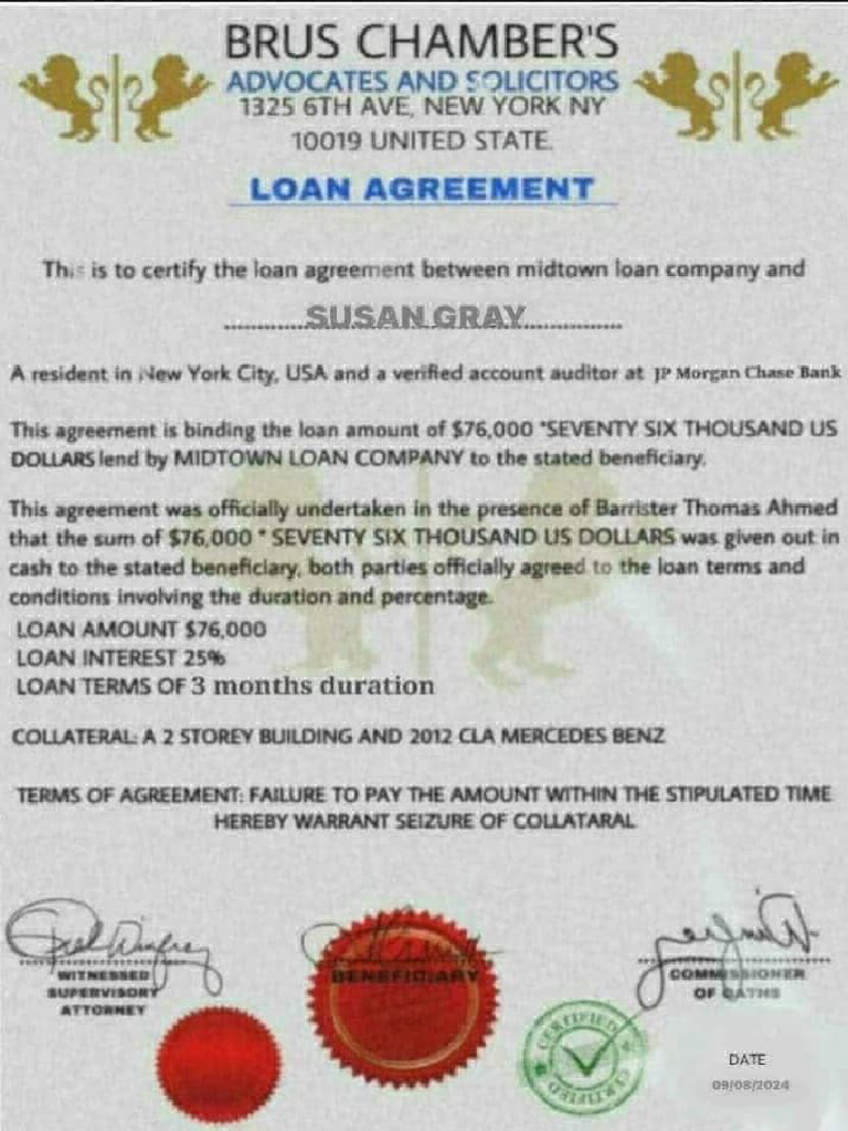 Loan Official Bank Document | PDF | Law