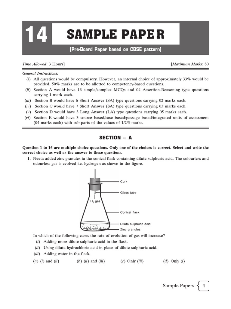 Cbse Cl10 Ead Science Pre-Board Paper 14 | PDF