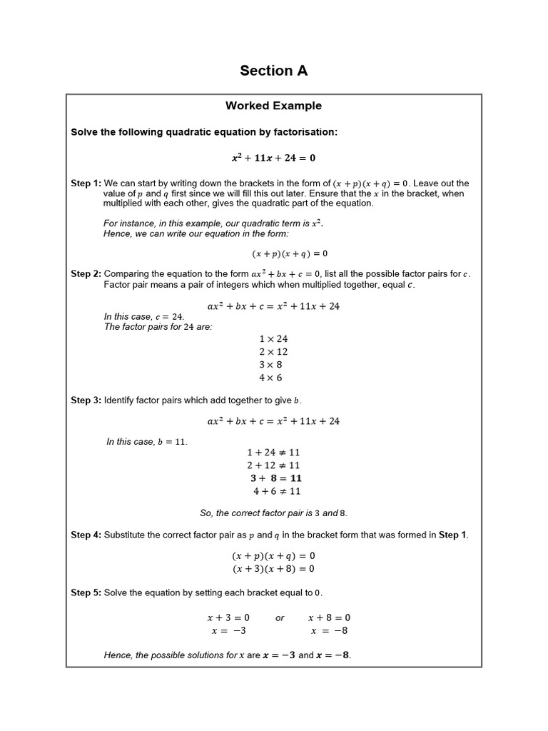 Solvingquadraticequations Notes Pdf Factorization Quadratic Equation
