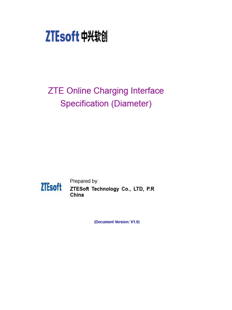 ZTE in - Online Charging Interface-Diameter v1.0.7 | PDF | Debits And ...