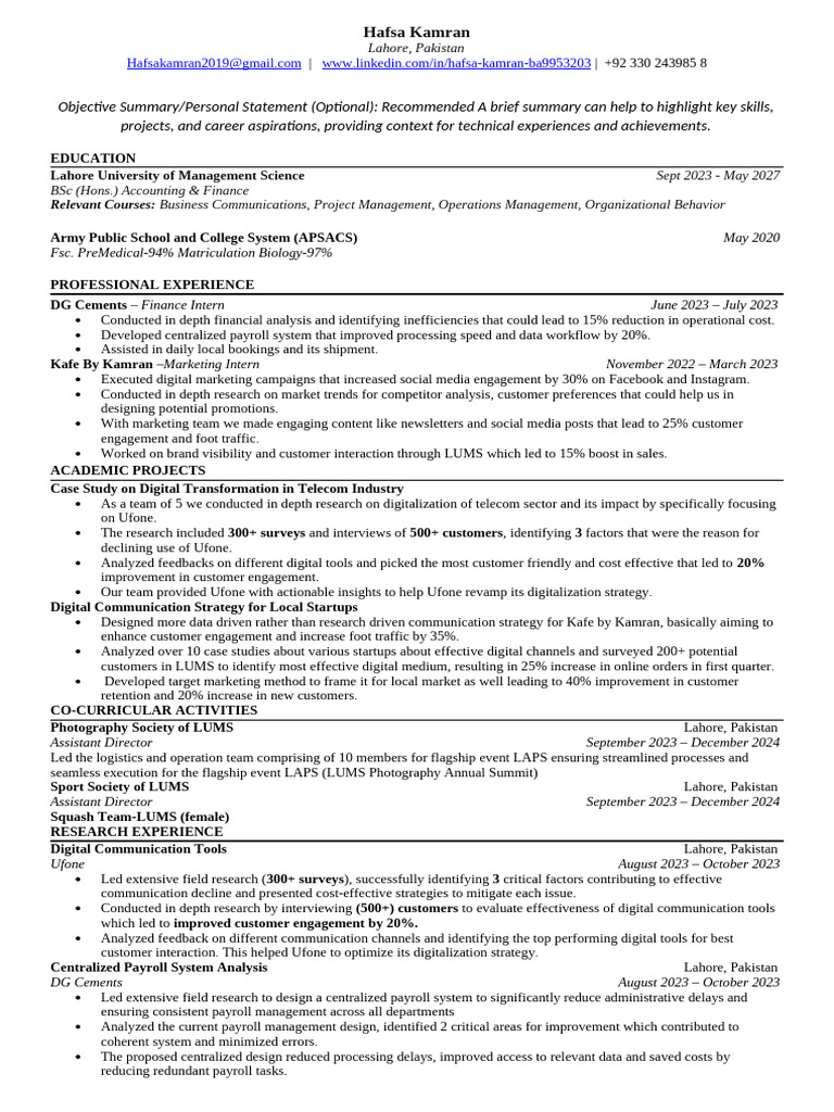 Master Sample Resume | PDF | Marketing | Social Media