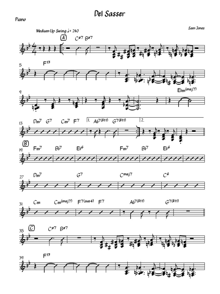Del Sasser Sextet - Piano | PDF | Théorie (échecs) | Échecs