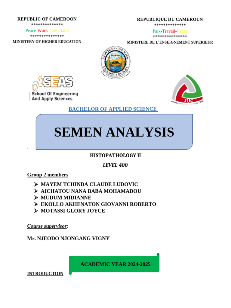 Semen Analysis | PDF | Semen | Mammal Reproductive System