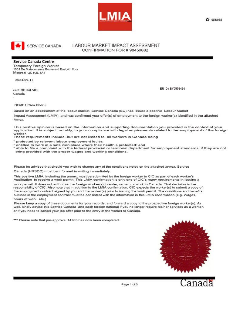 Uttam-Ghorui....LMIA | PDF | Employment | Foreign Worker