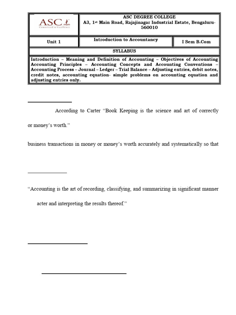 Introduction to Accounting Principles | PDF | Debits And Credits ...