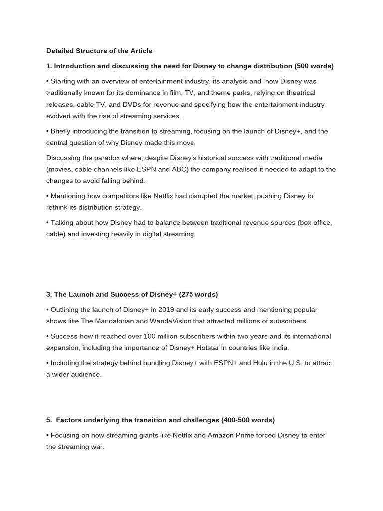 Revised Structure of Disney Article | PDF | The Walt Disney Company ...