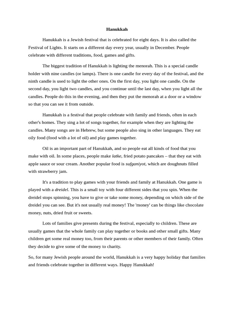 Hanukkah: Festival of Lights and Traditions | PDF | Hanukkah | Jewish ...