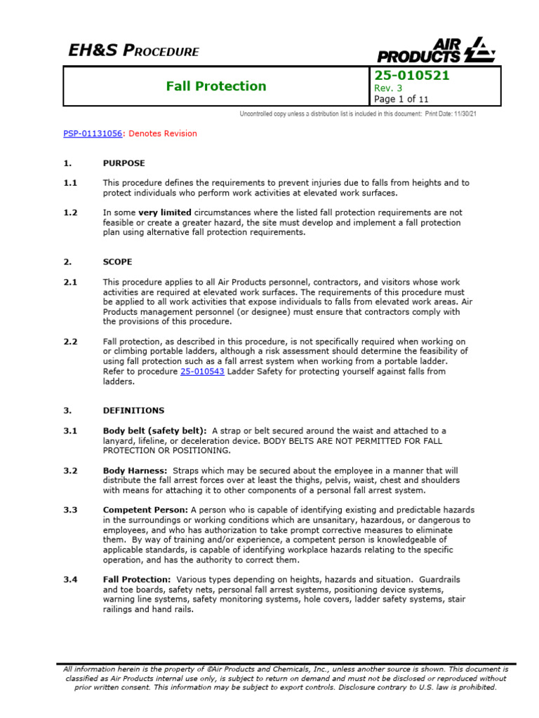Appendix D-6 Fall Protection 25-010521 | PDF | Safety