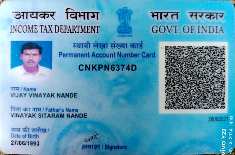 PAN Card Details for Vijay Nande | PDF