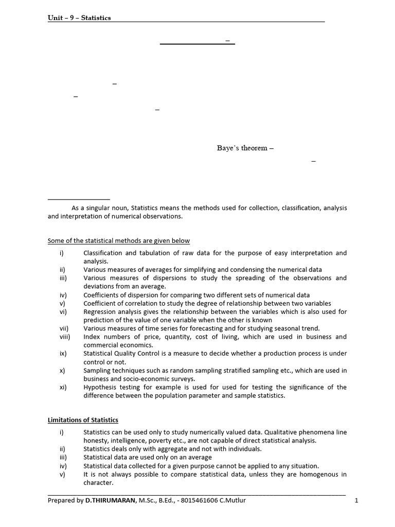 unit 9 part 1 | PDF | Cost Of Living | Mode (Statistics)