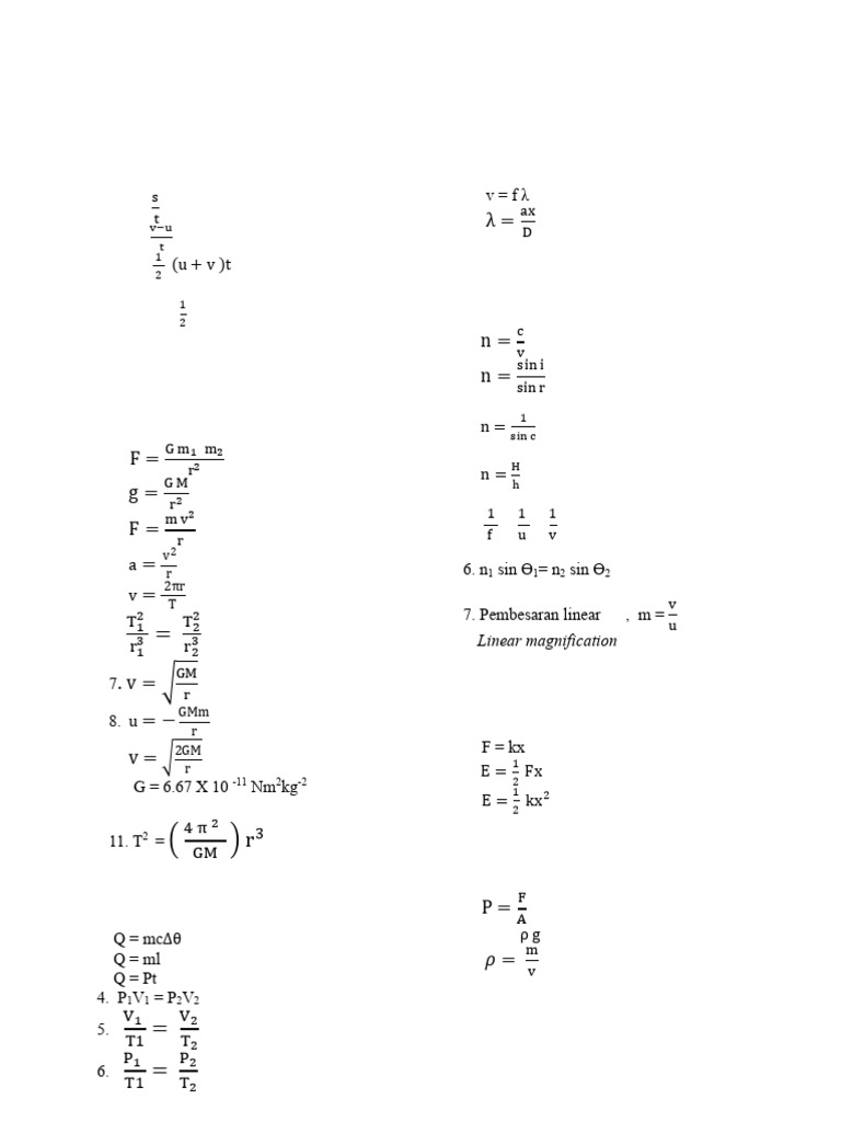 Rumus Fizik | PDF | Theoretical Physics | Electromagnetism