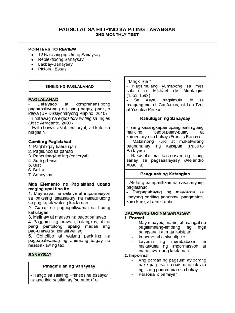 2ND MT Reviewer - PFPL | PDF