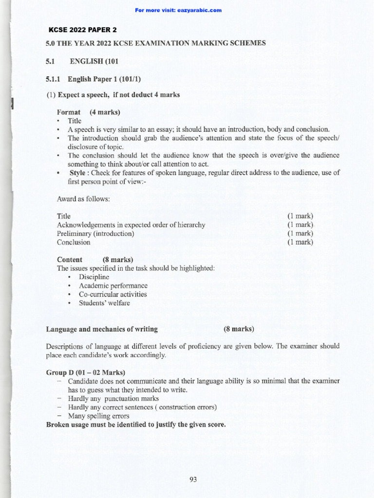 Kcse 2022 English Pp1 Answers | PDF