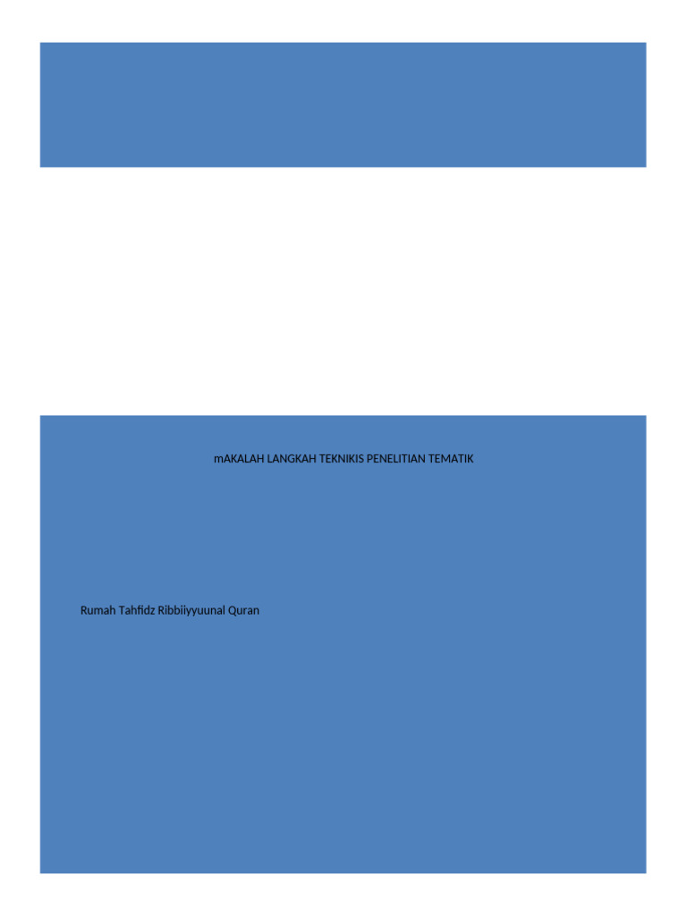 Langkah2 Tematik BNR | PDF