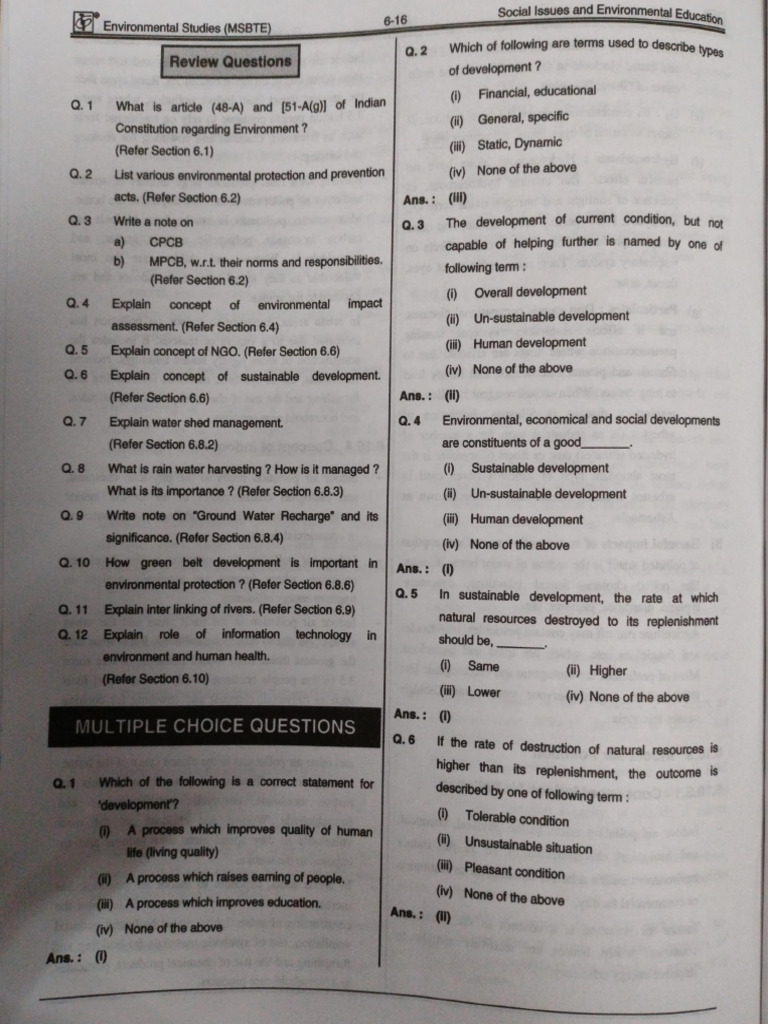Social Issues & Environment Education Unit No 5 | PDF