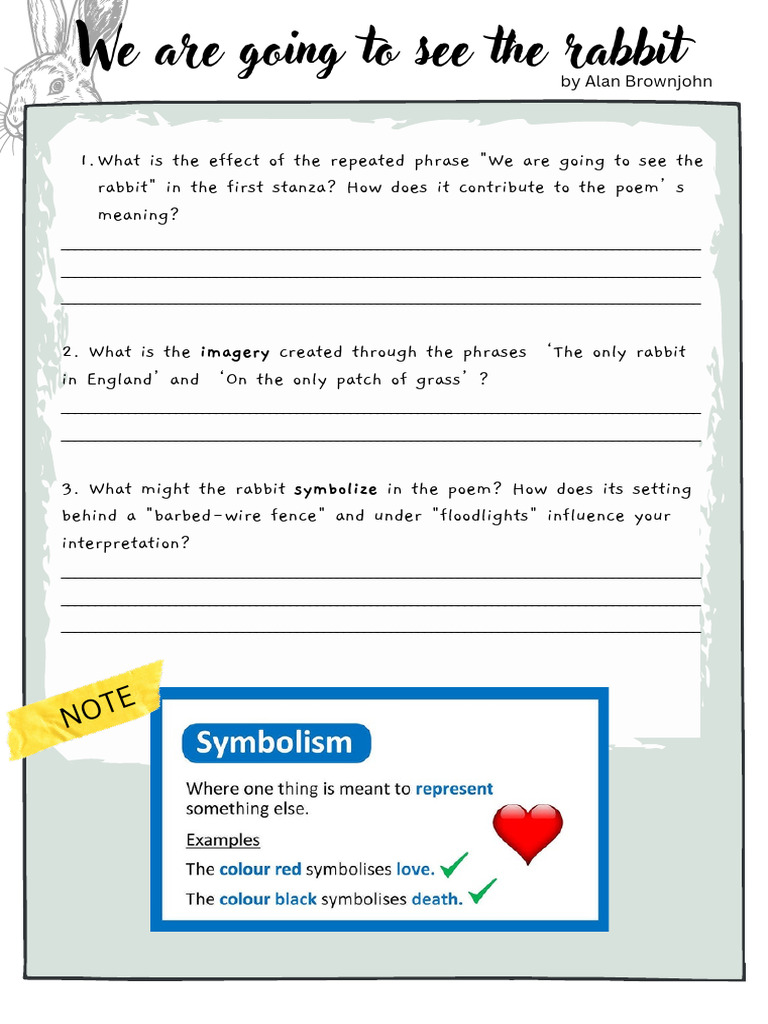 We Are Going To See The Rabbit Worksheet | PDF | Poetry