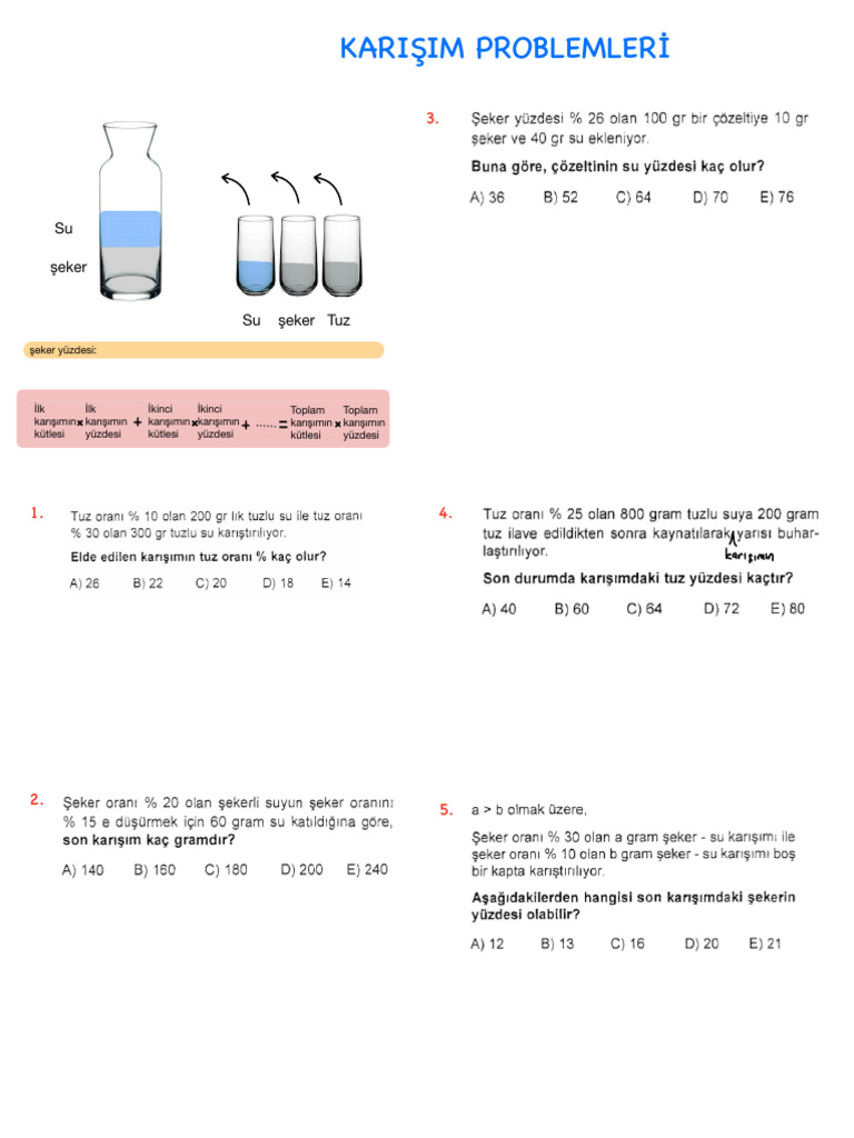 Karışım Problemleri | PDF