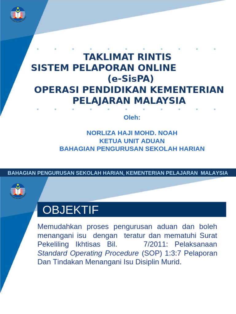 Taklimat Sispa BPSH | PDF