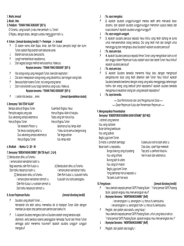 Tata Ibadah KMBI 20241103 v1.0 (PJK) | PDF