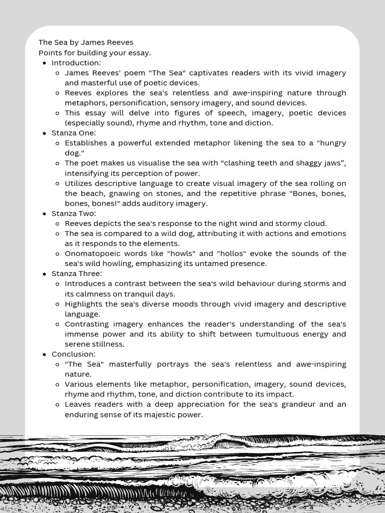 The Sea Points For Essay | PDF | Classics