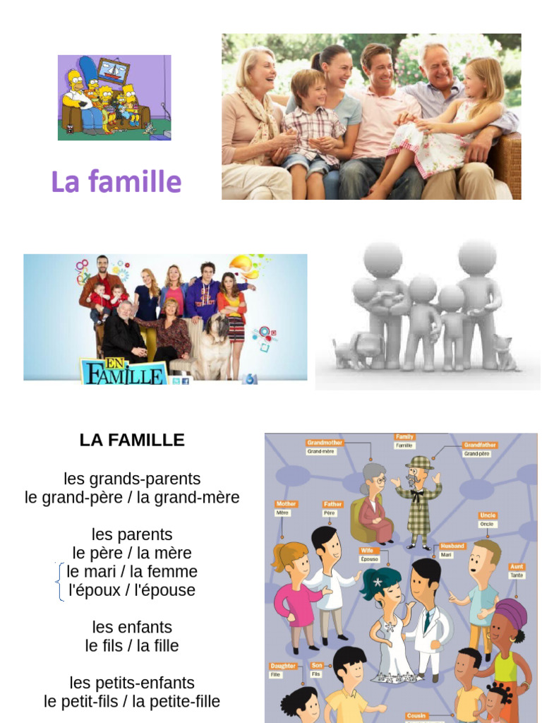 Vocabulaire de la famille en français | PDF