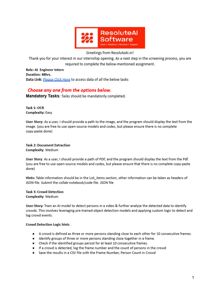 RAI AI Engineer Intern Assignments | PDF | Computing | Software Engineering