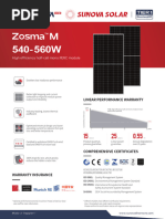 550W Half-cut Solar Panel Datasheet | PDF | Solar Panel | Solar Power