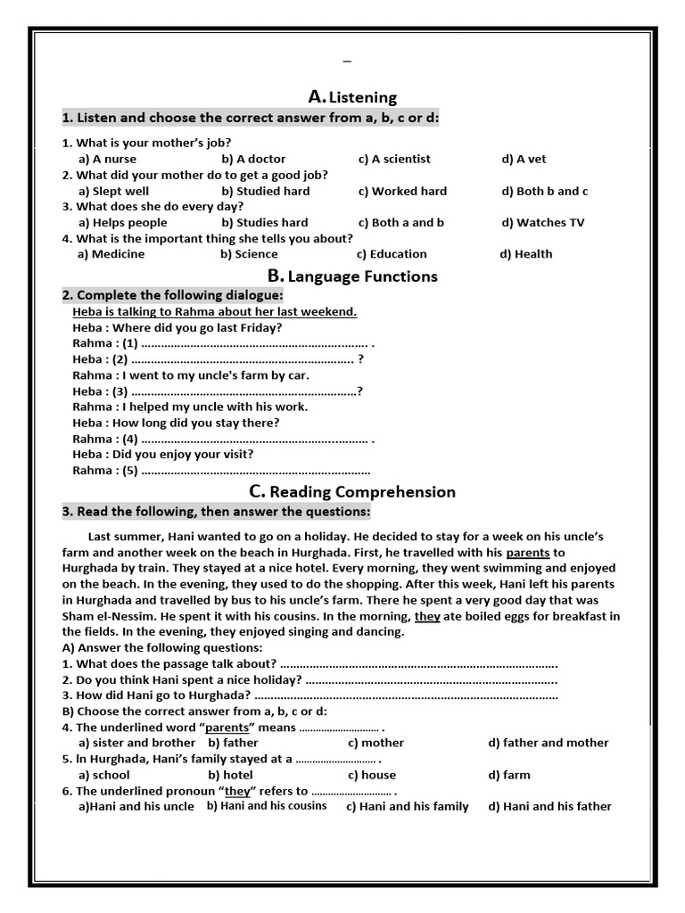 Prep 2-First Term | PDF | Home & Garden