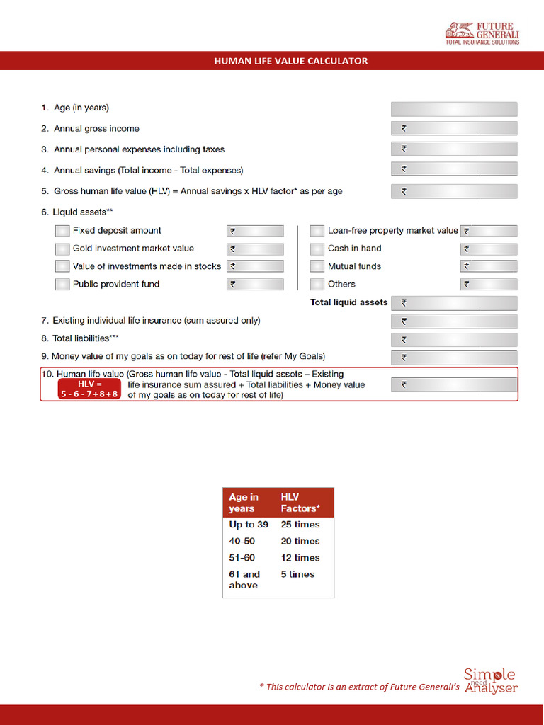 HLV Calculator | PDF