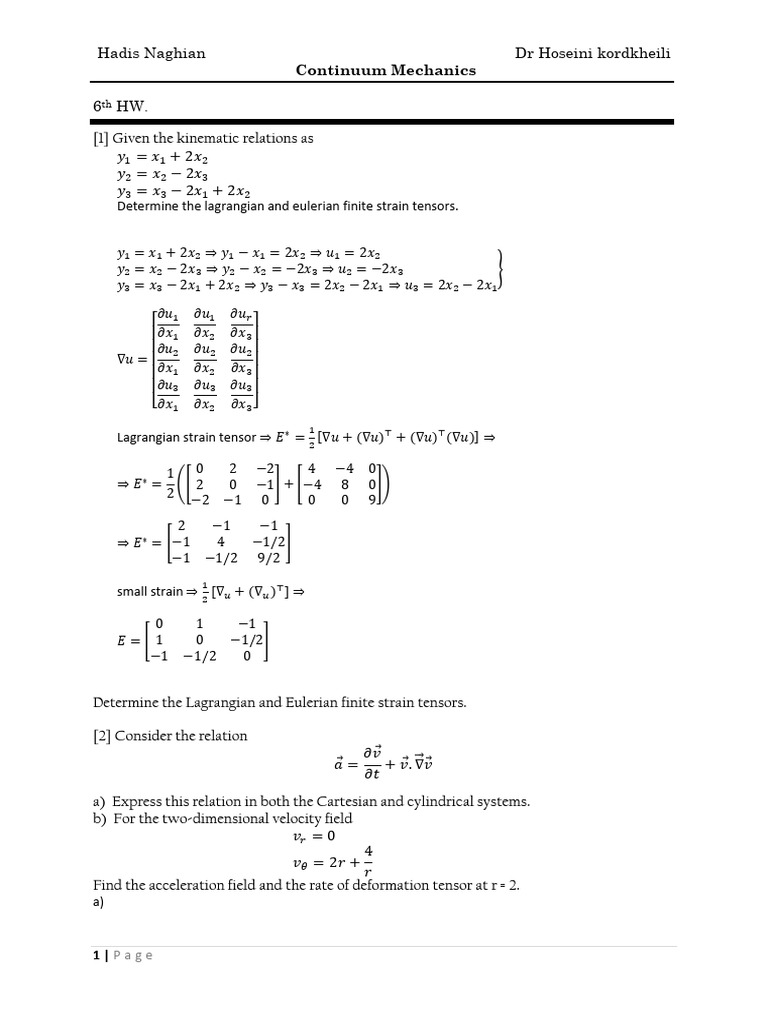 HW6 | PDF | Continuum Mechanics | Theoretical Physics