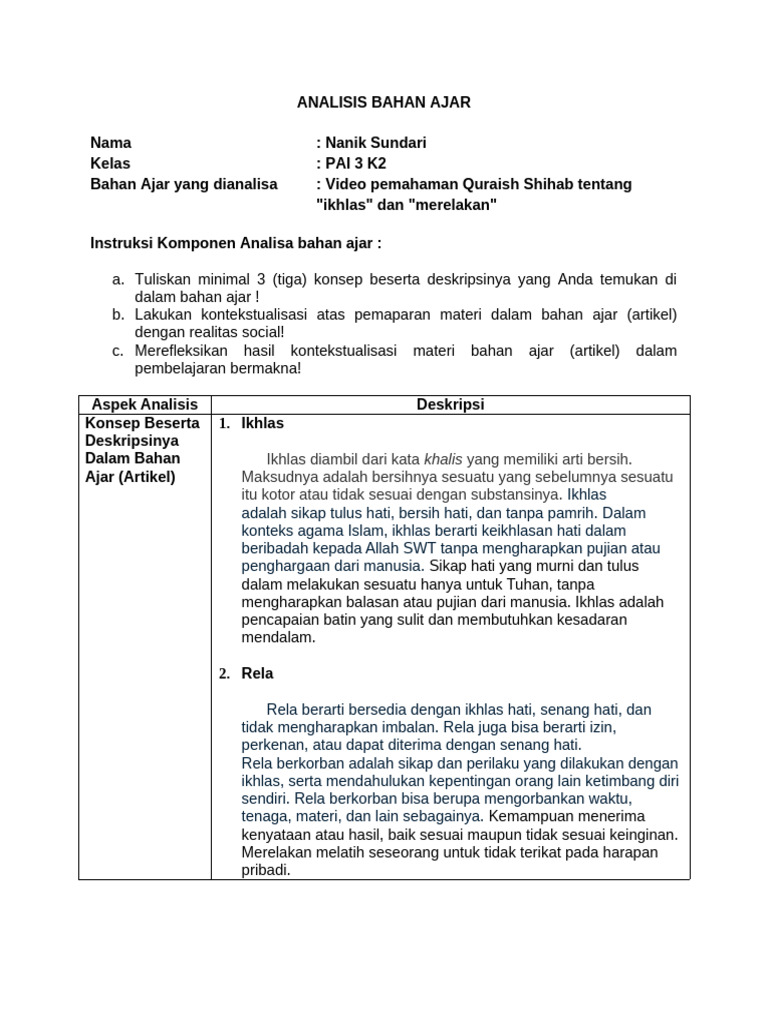 Analisis Bahan Ajar Modul 7 | PDF