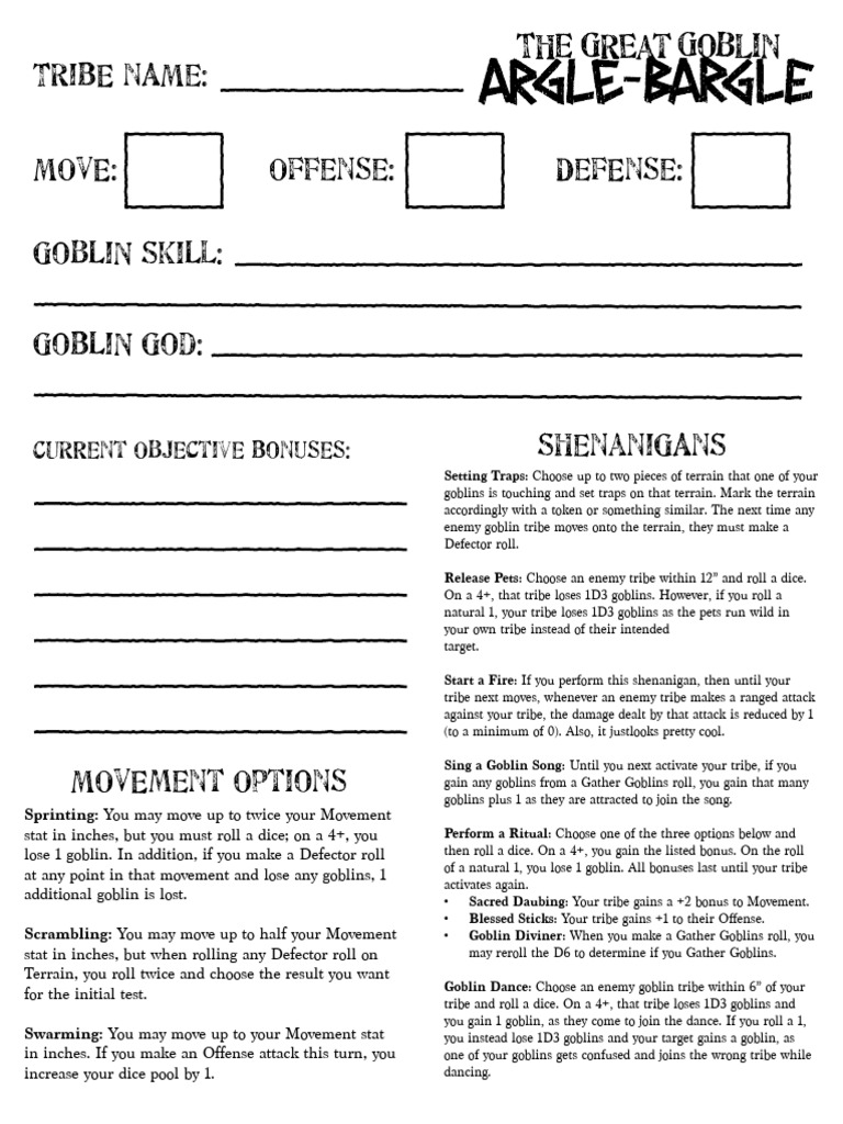 goblin_sheet | PDF | Tabletop Games | Gaming