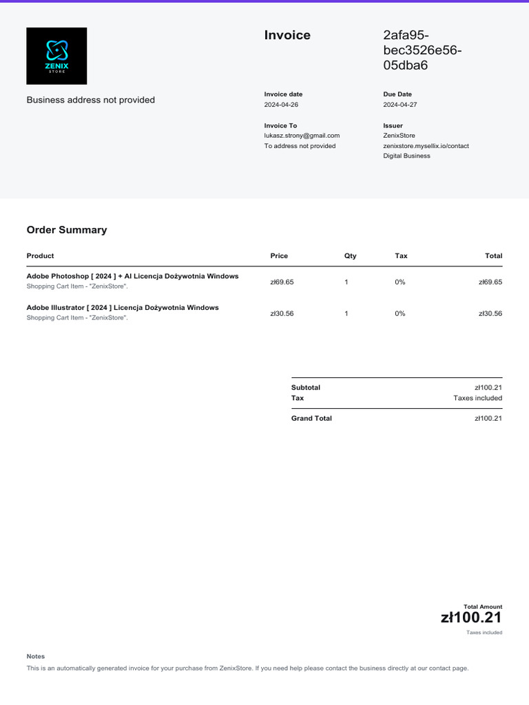 2afa95 Bec3526e56 05dba6 | PDF | Invoice | Software Companies Of The ...