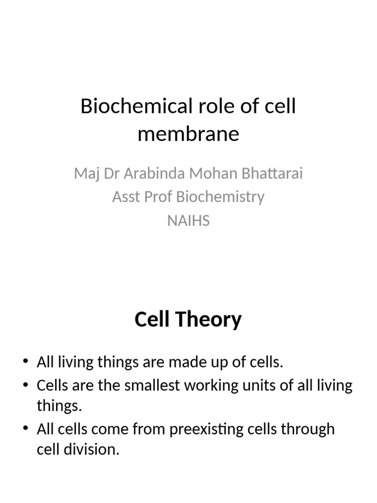 54 Biochemical Role of Cell Membrane | PDF | Cell Membrane | Cell (Biology)