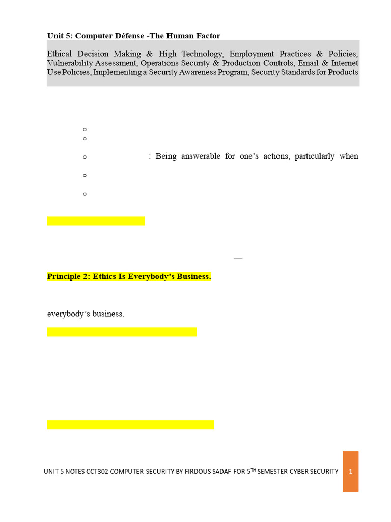 Notes Unit 5 Computer Security | PDF | Computer Security | Security