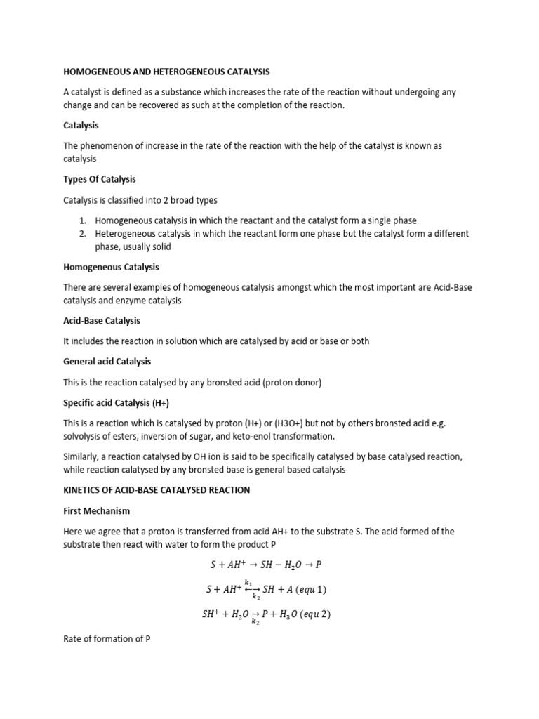 chm301 Catalysis | PDF | Catalysis | Chemical Reactions