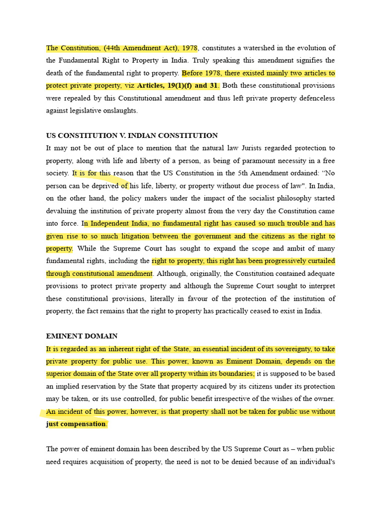 44th Amendment, 1978 | PDF | Eminent Domain | Political Law